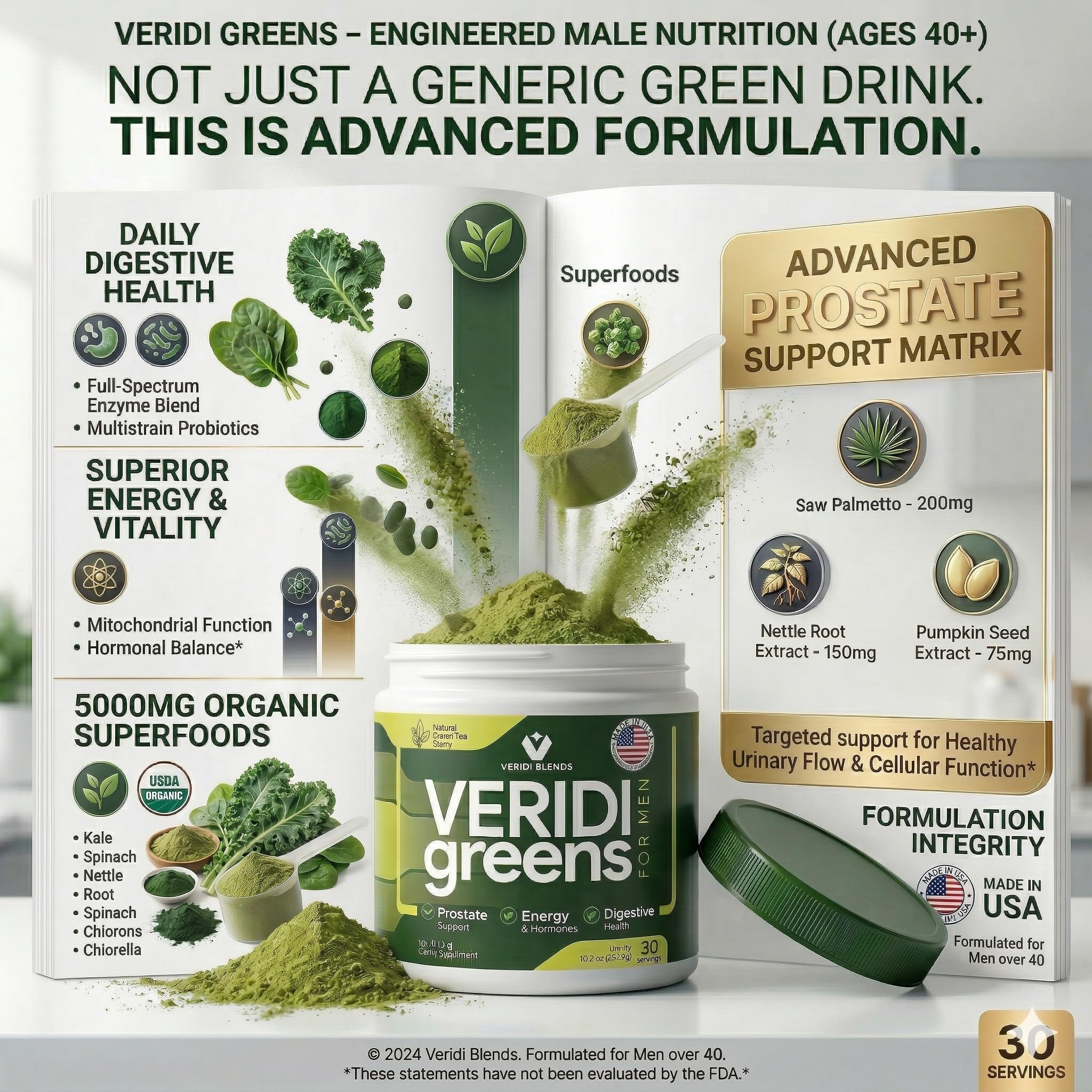 green tea flavour saw palmetto powder