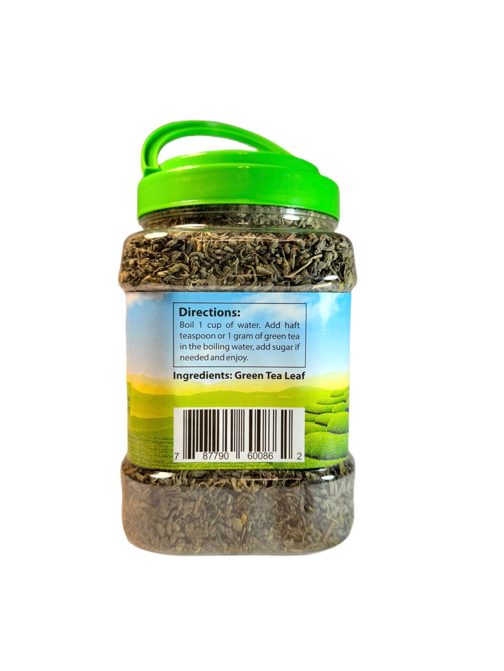 green tea in transparent bottle
