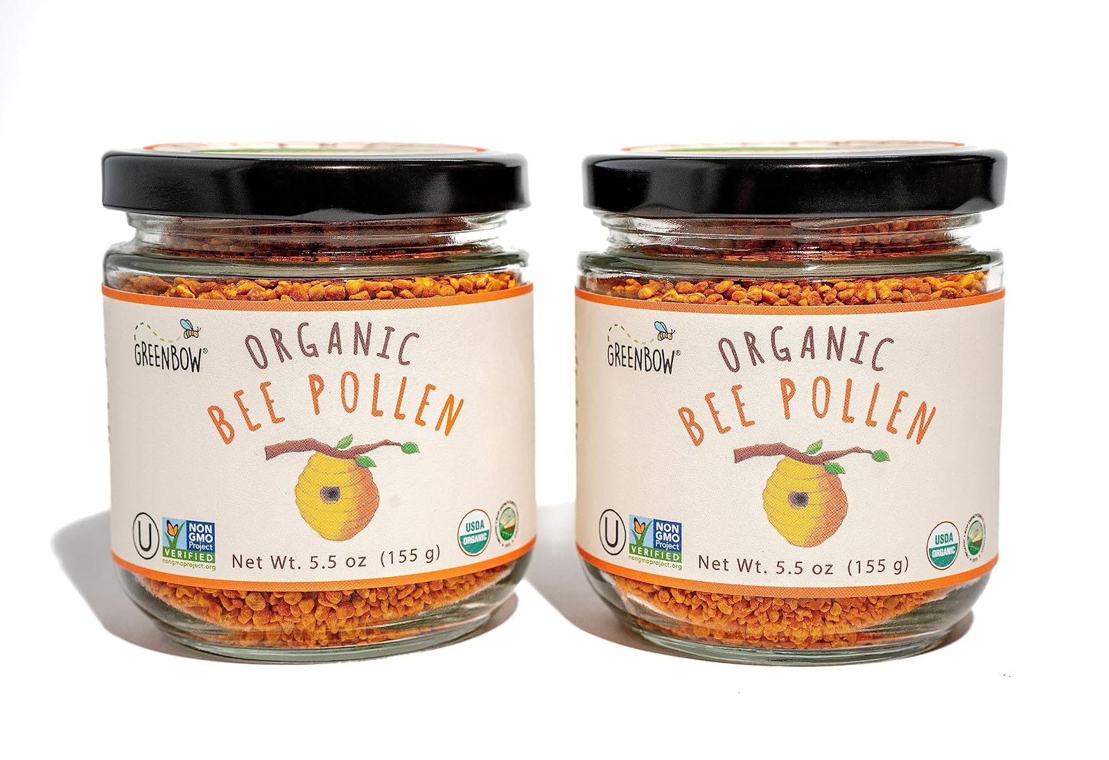 Greenbow organic bee pollen jars