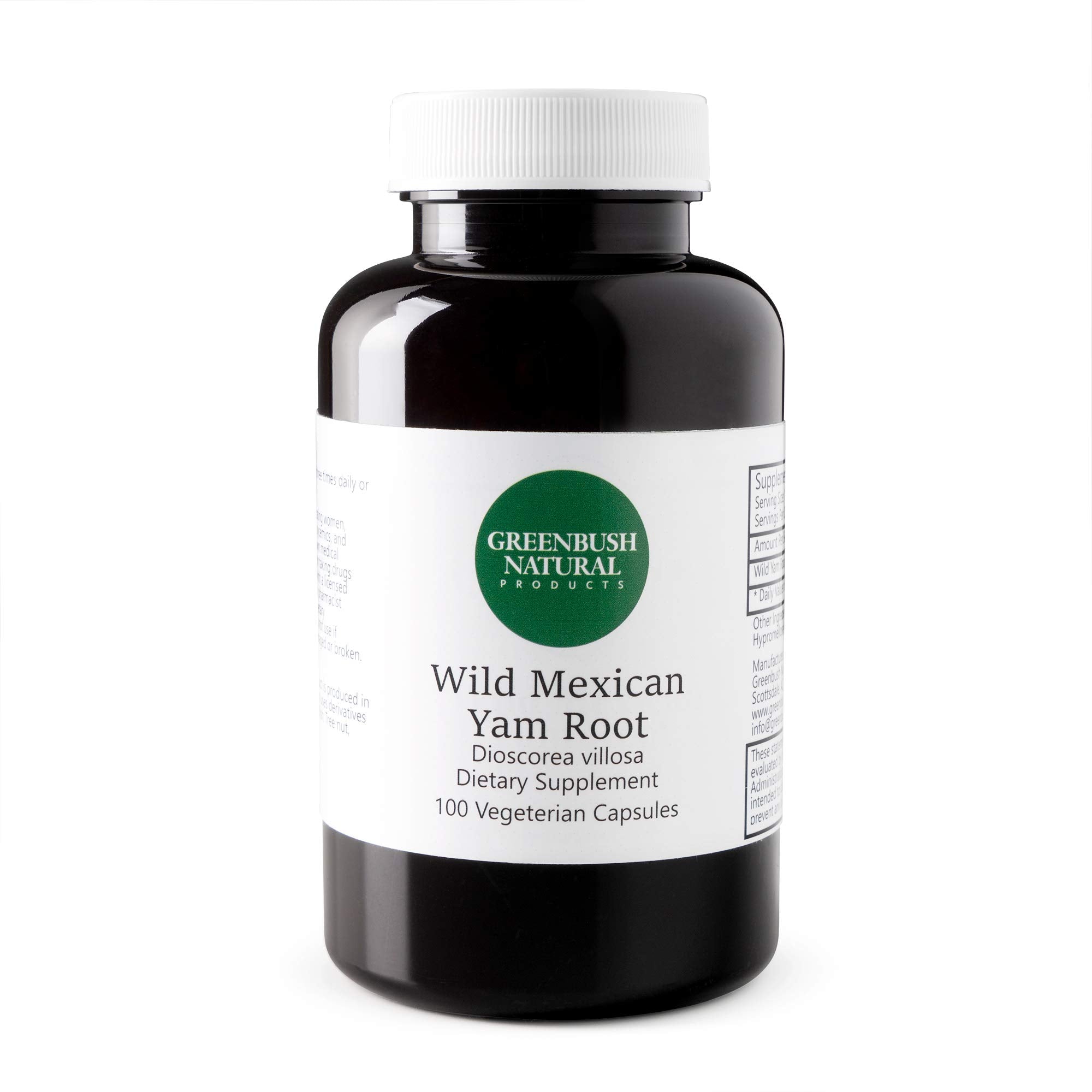 Greenbush Wild Yam Root capsules for PMS relief