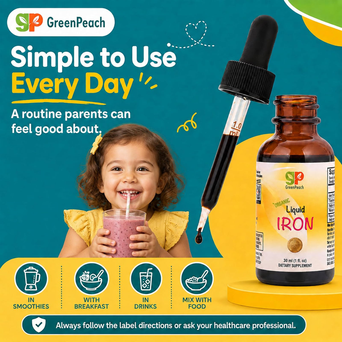 GreenPeach iron drops for vegan diets