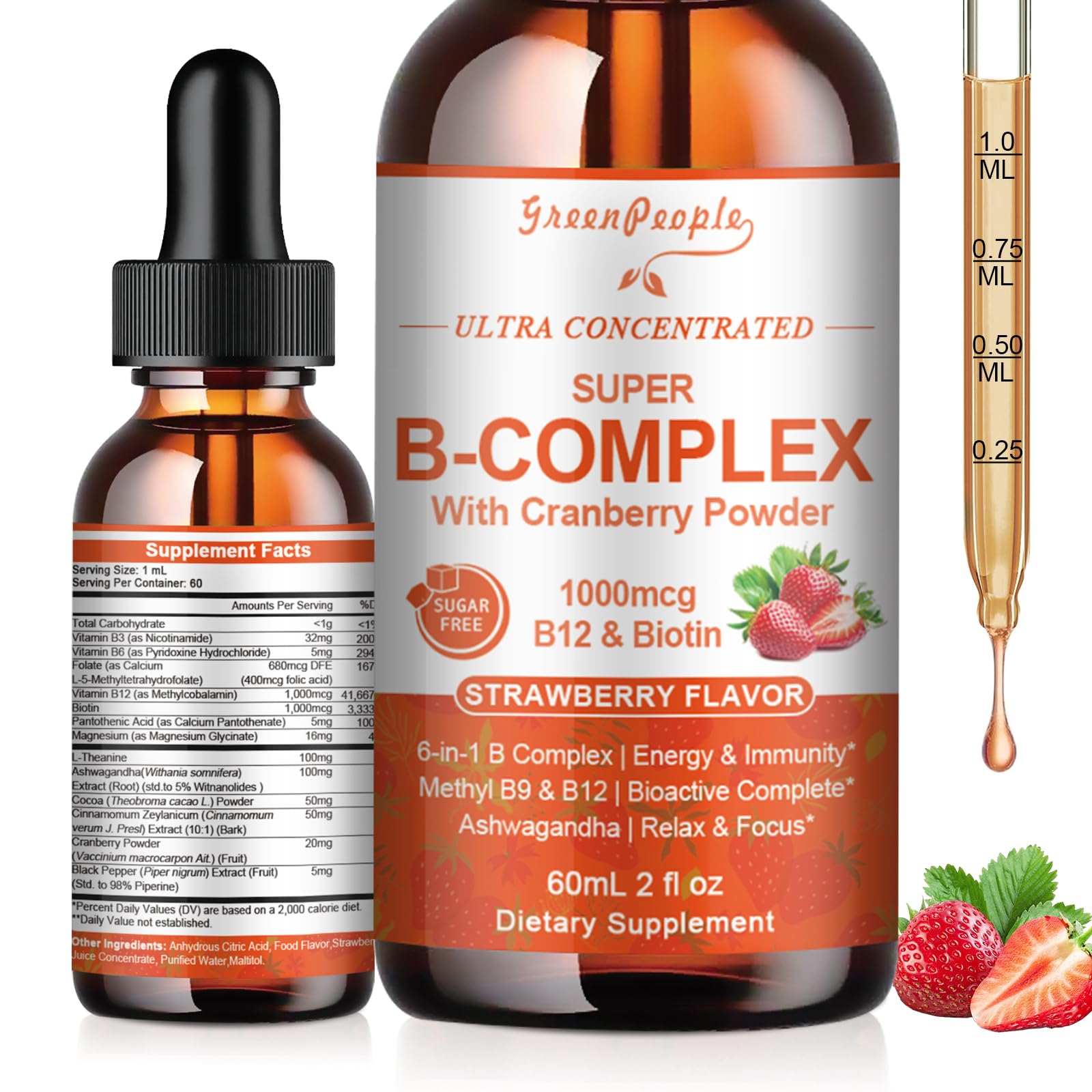 GREENPEOPLE strawberry vitamin B complex