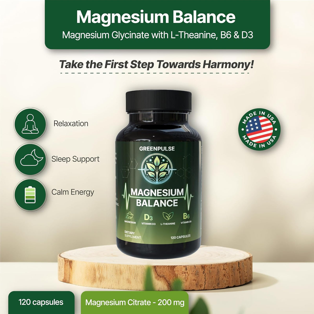 GREENPULSE magnesium glycinate benefits