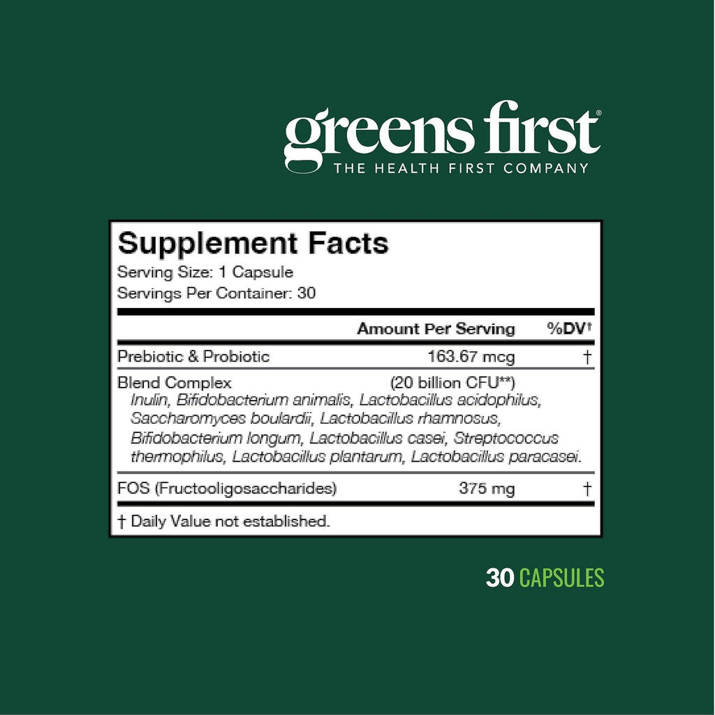 Greens First capsules for balanced gut flora