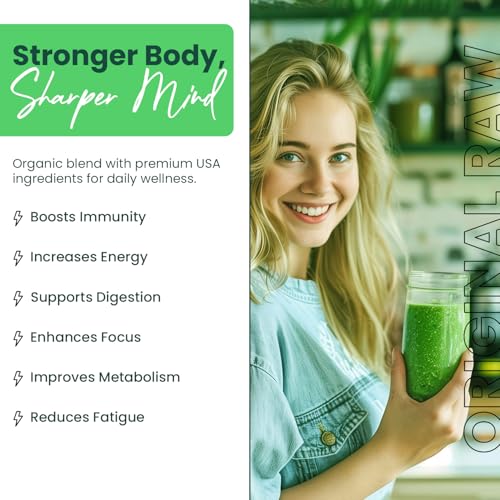 Greens+ Organic RAW Superfood Powder - Super Blend for Immune Support & Energy Boost, Vegan Dietary Supplement (8.46oz) - 6