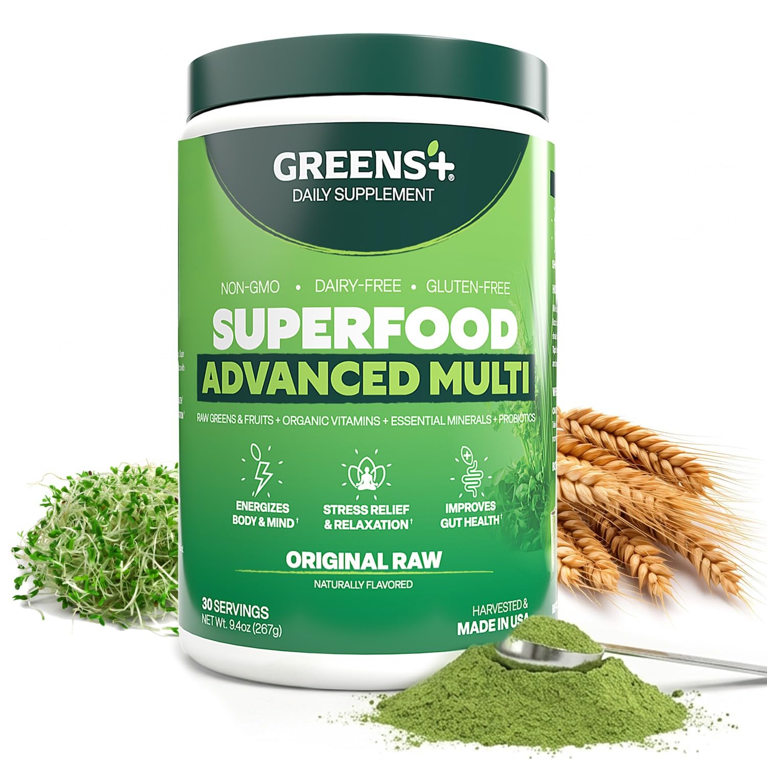 Greens+ superfood powder for vitality