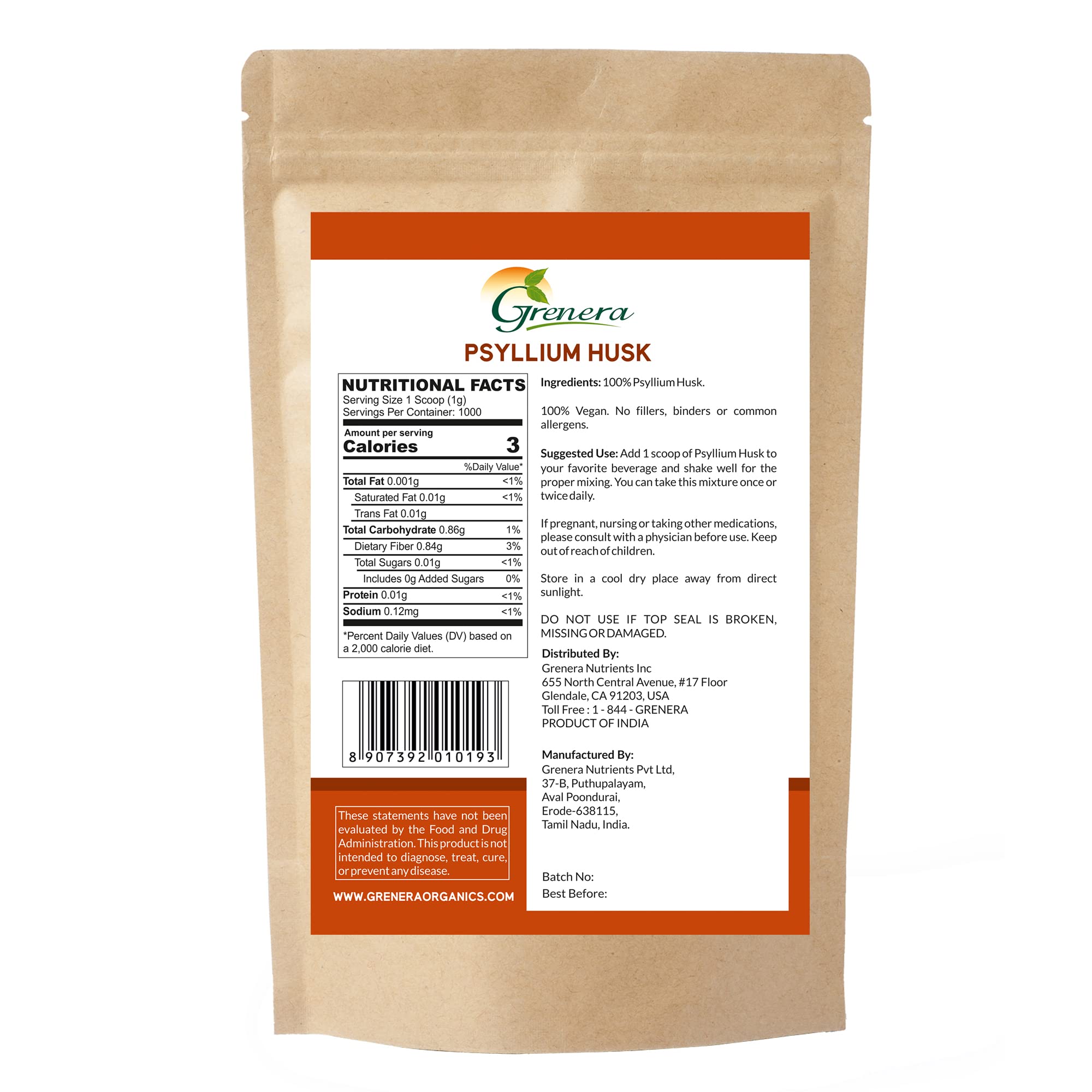 Grenera psyllium for healthy smoothies