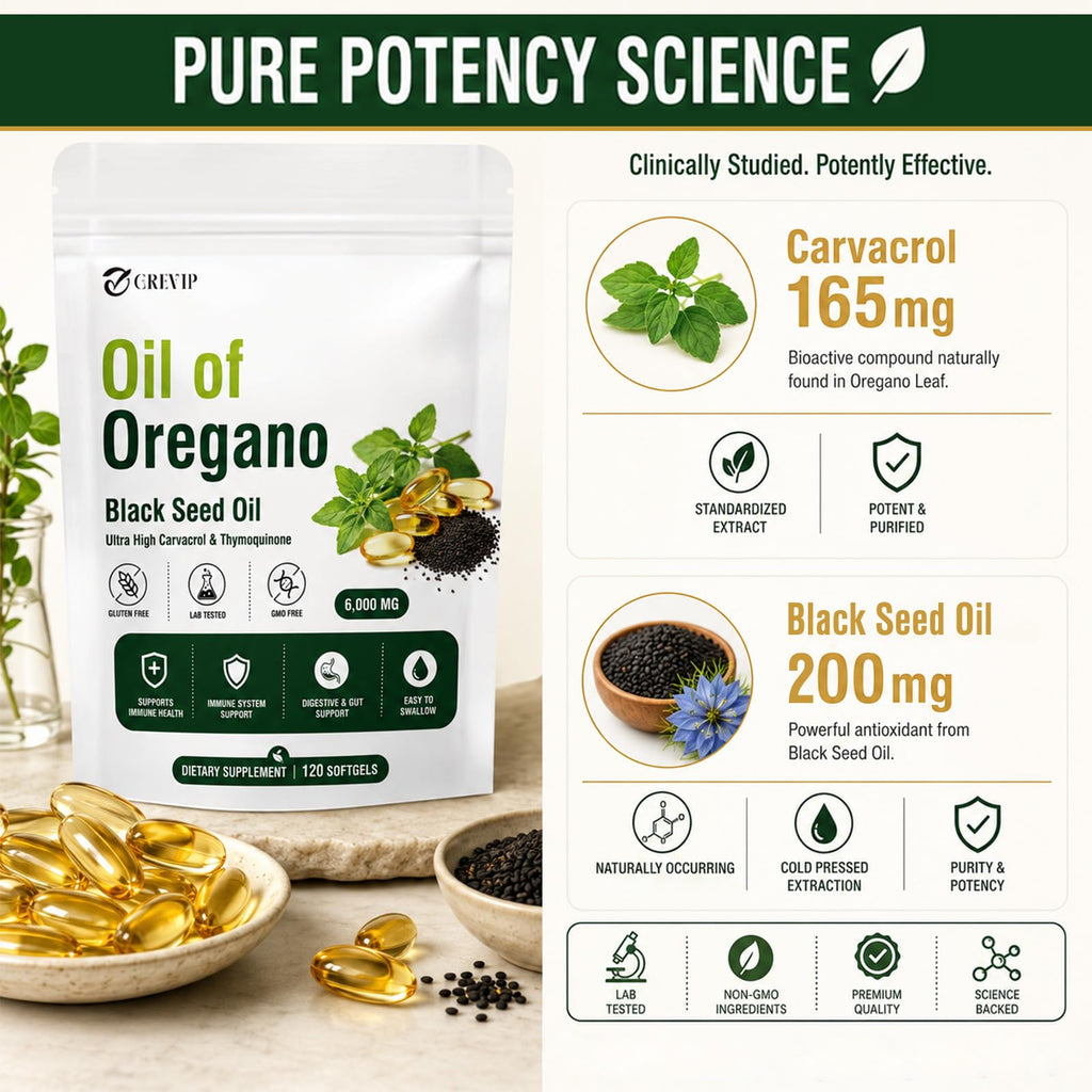 GREVIP oregano oil softgels 60 count