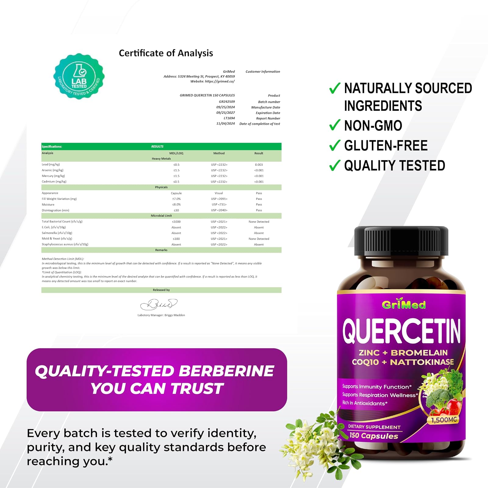 GriMed quercetin complex antioxidant support