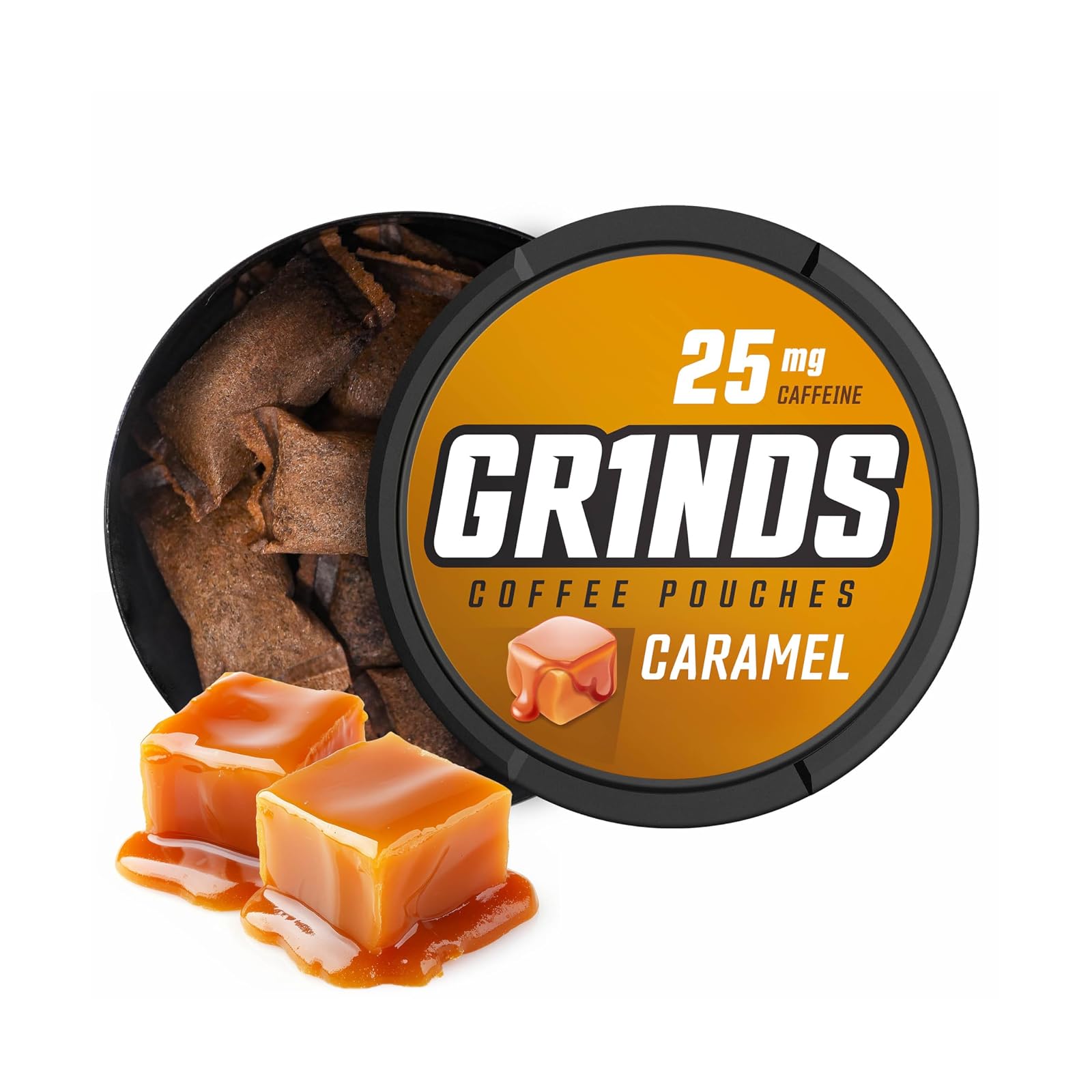 Grinds coffee pouches caramel flavour