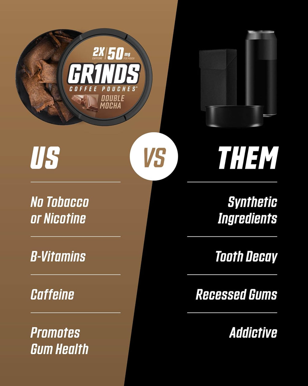Grinds coffee pouches for endurance training