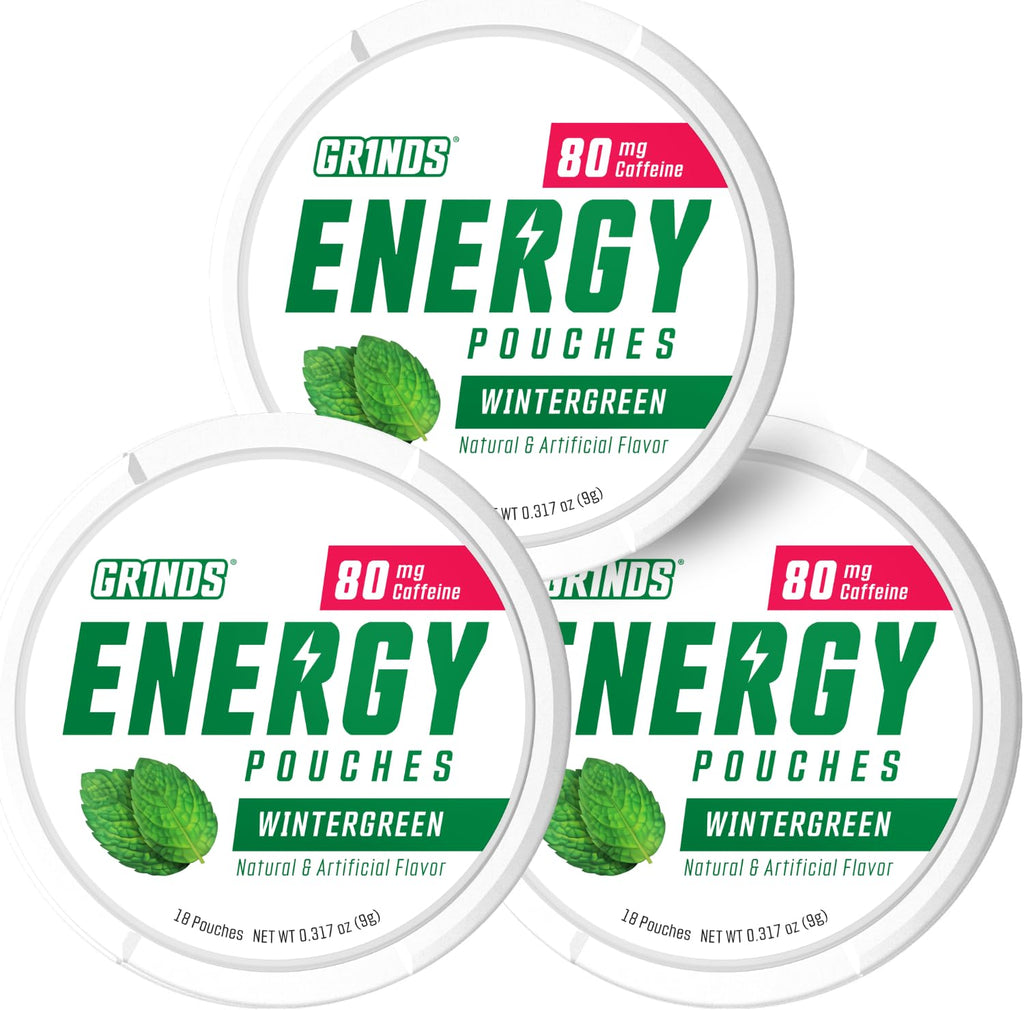 GRINDS energy pouches wintergreen flavour
