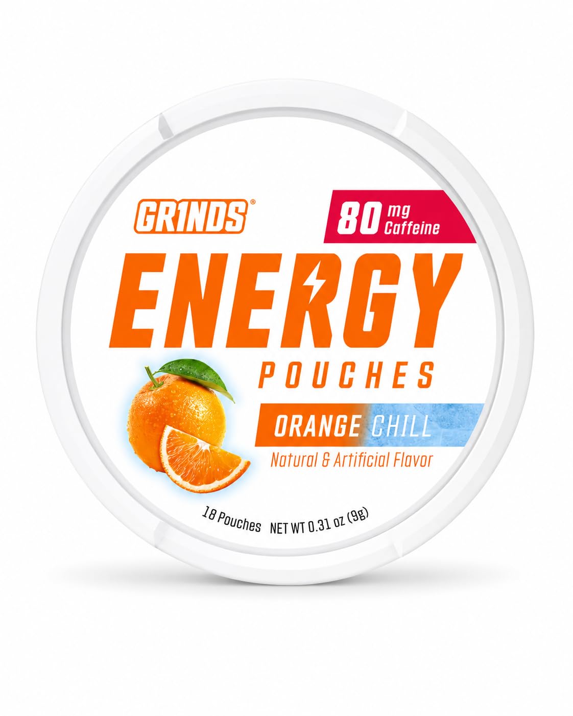 GRINDS Orange Chill energy pouches
