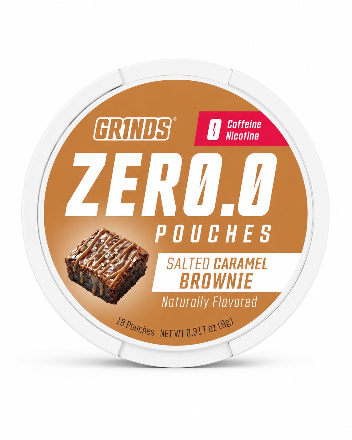 GRINDS ZERØ.Ø salted caramel brownie pouches