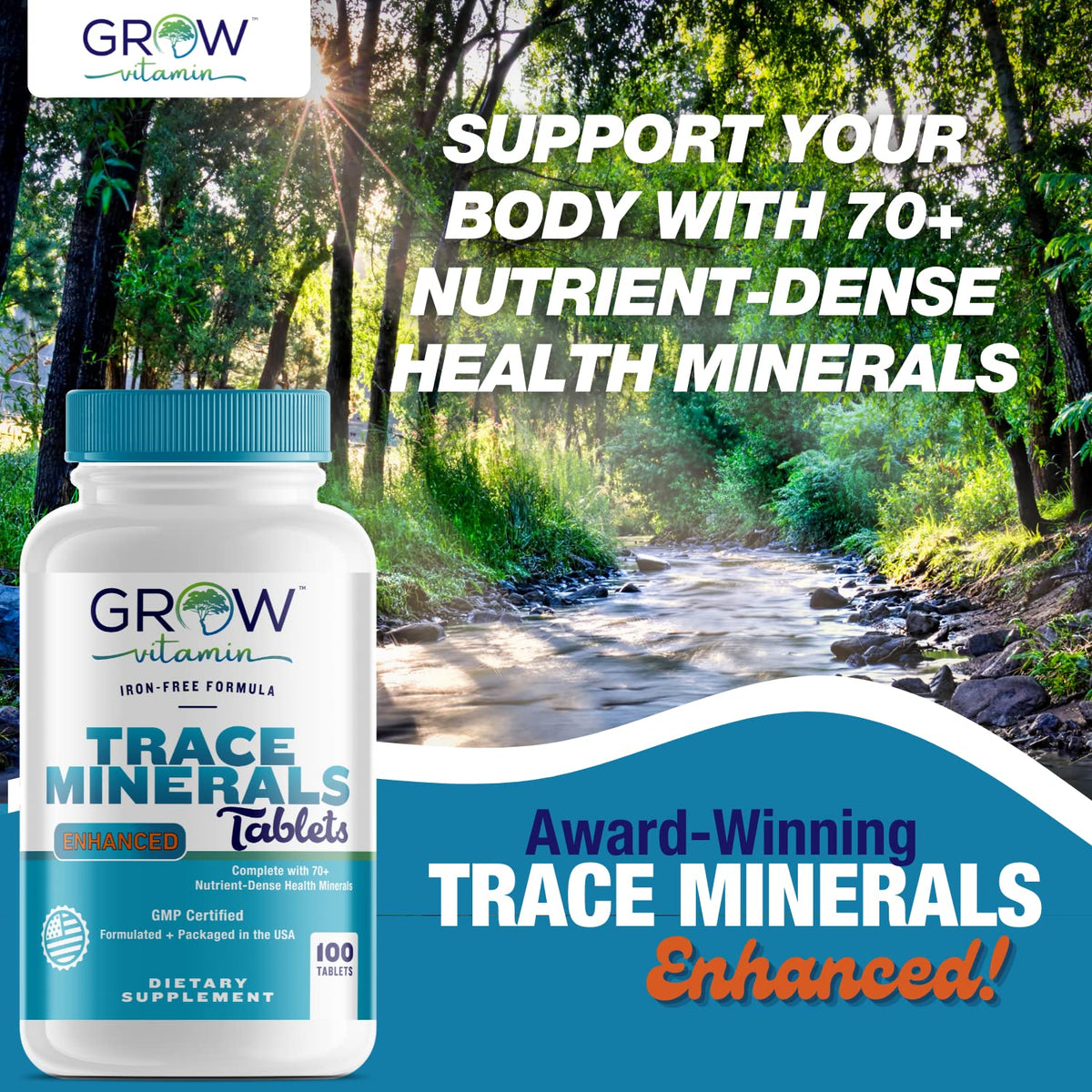 Grow trace minerals supplement tablets