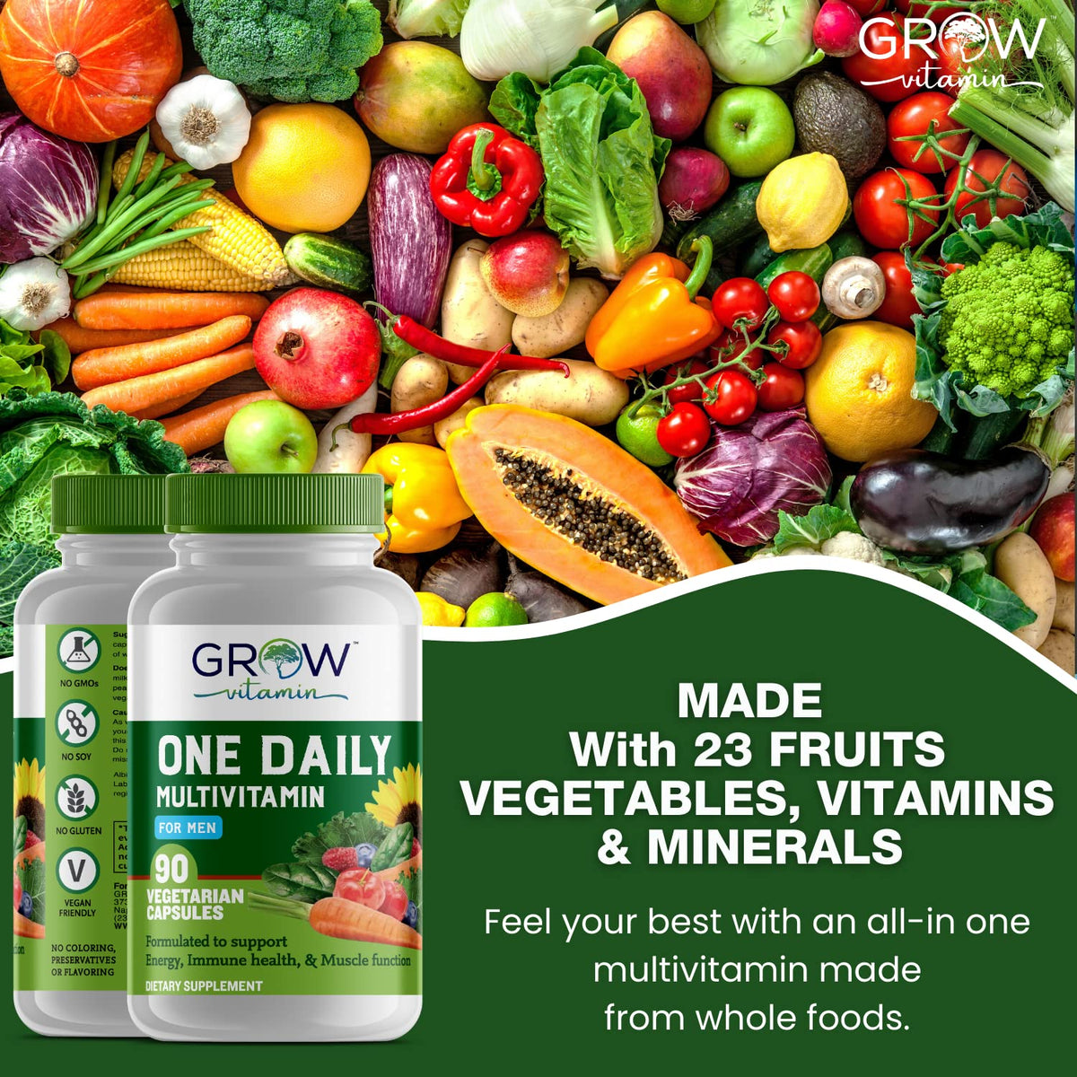 Grow vitamin multivitamin for energy support