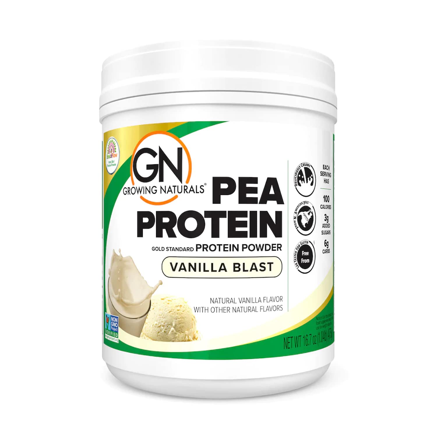 Growing Naturals pea protein powder