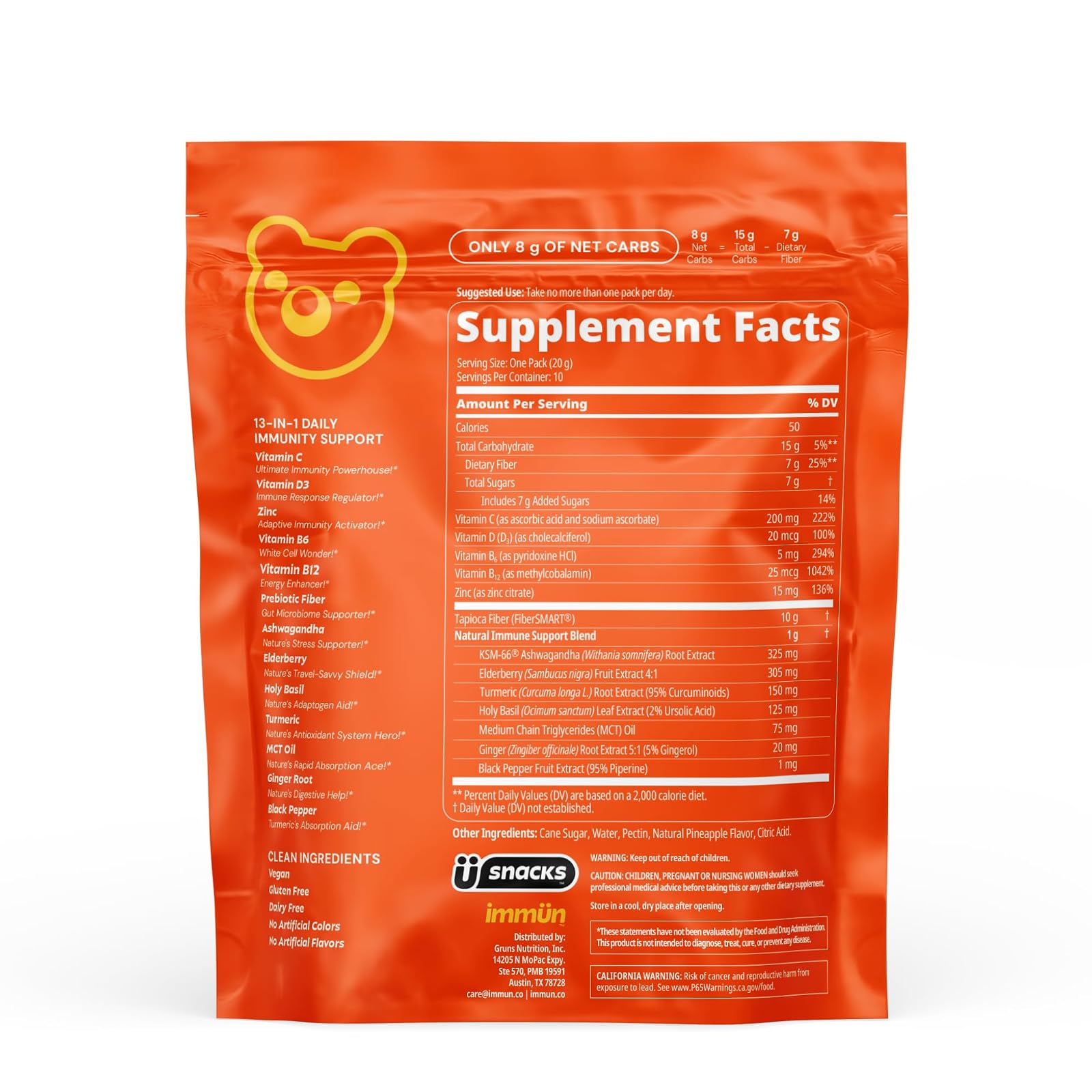 Grüns Immun gummies for seasonal support