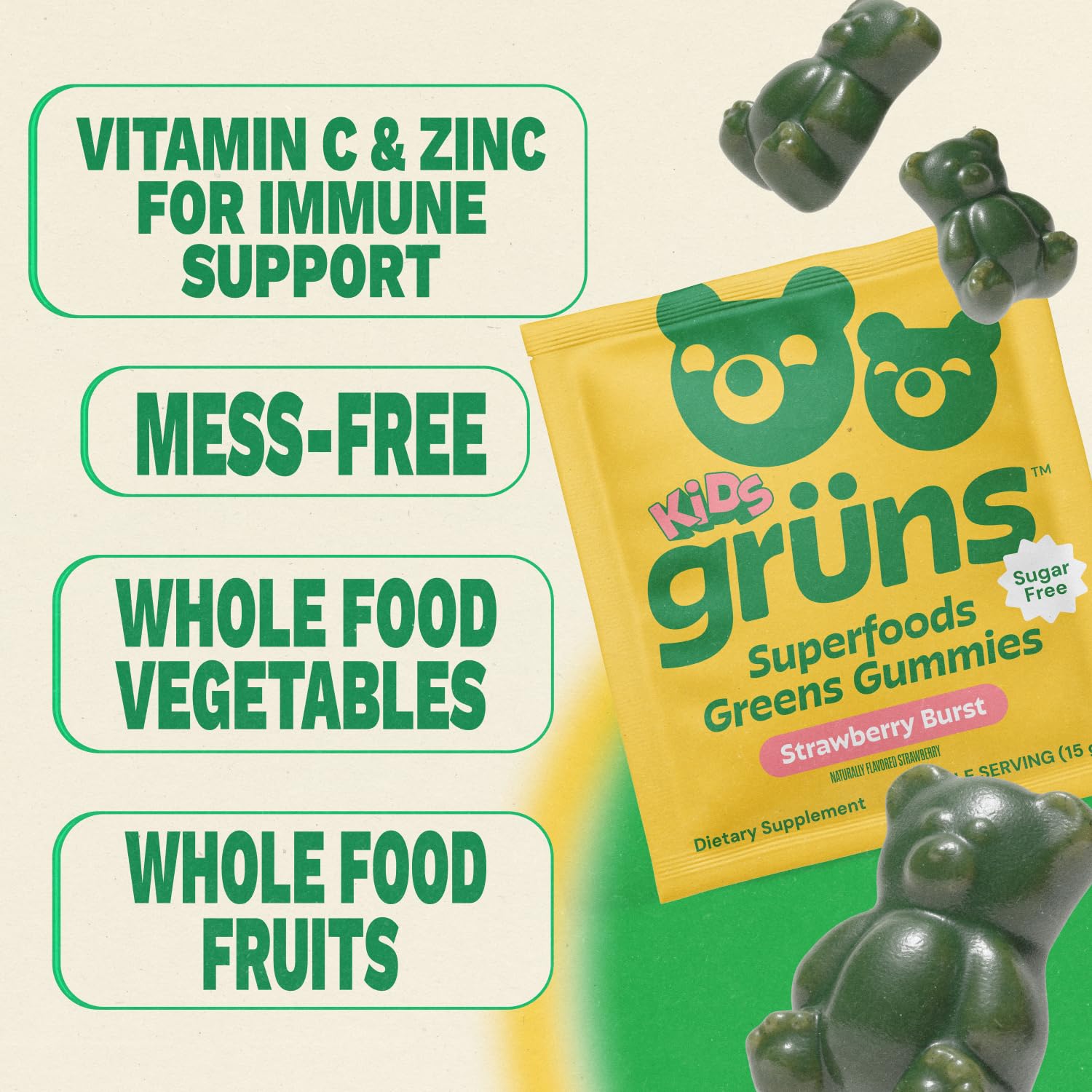 Gruns superfood gummies for kids' wellness