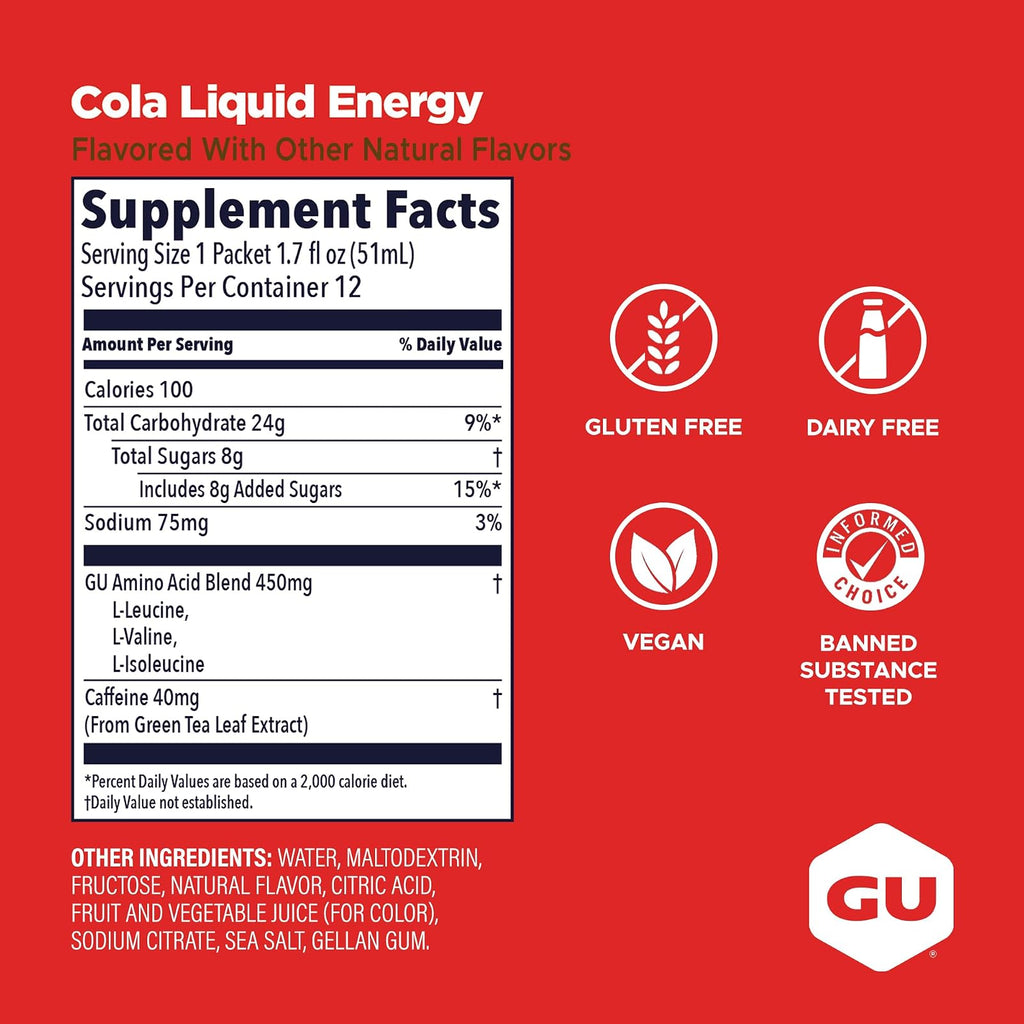 GU Cola gel for athletes