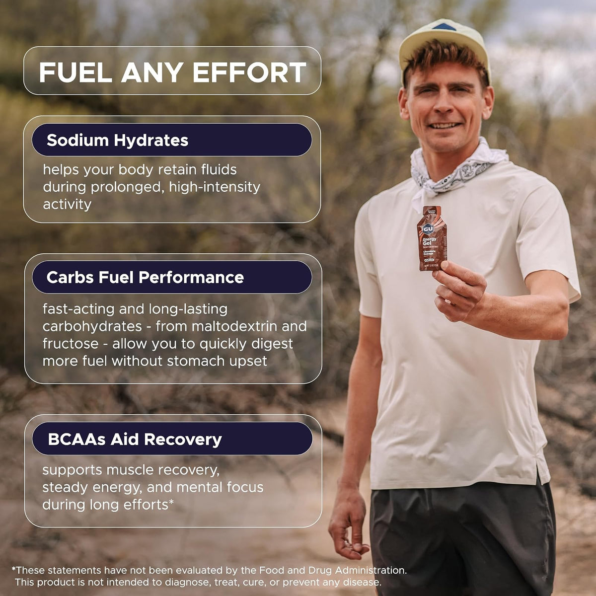 GU Energy gel for quick energy boost