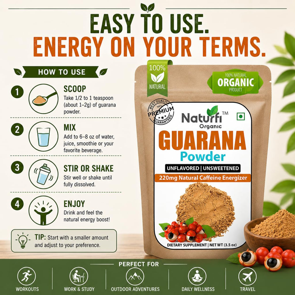 Guarana powder for athletic performance