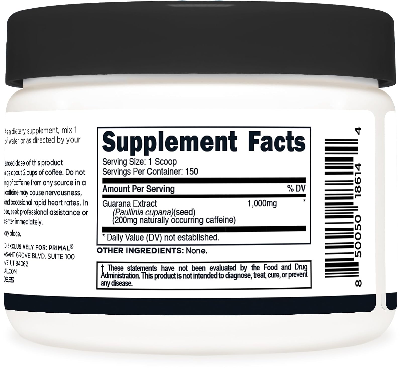 Guarana powder for enhanced focus