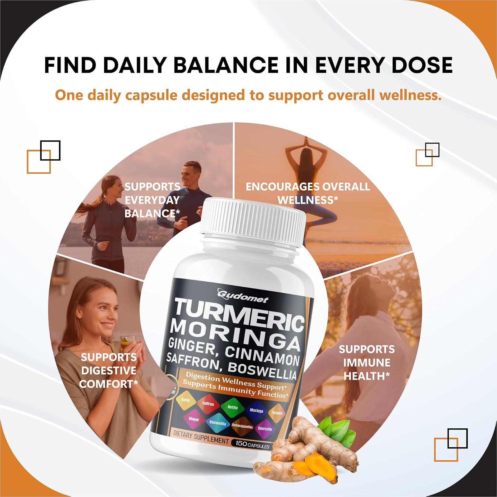 GUDOMET turmeric with moringa benefits