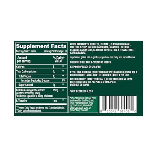 Gum for cognitive support and focus