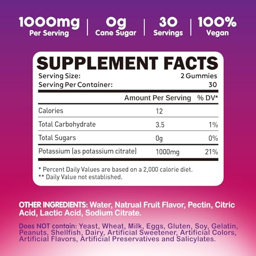 Gummies for maintaining healthy potassium levels