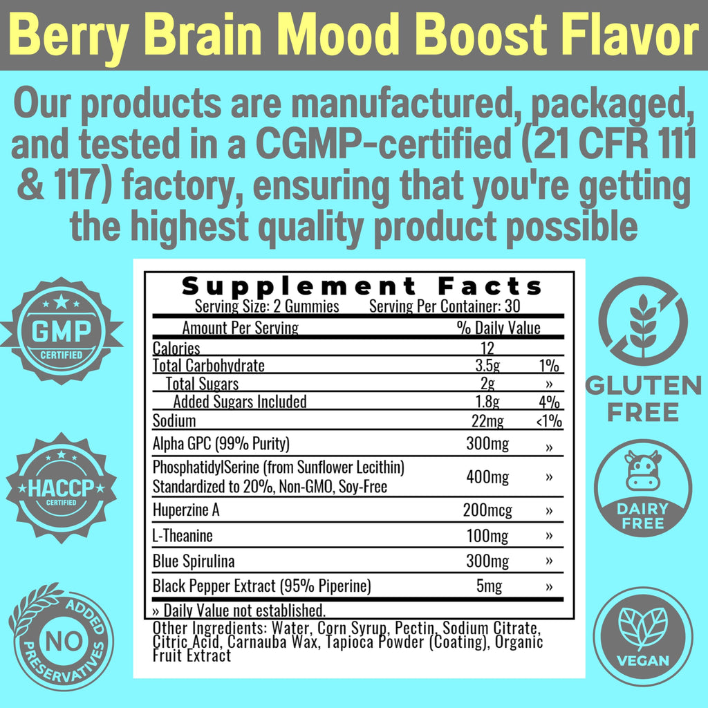 Gummies with spirulina for improved memory
