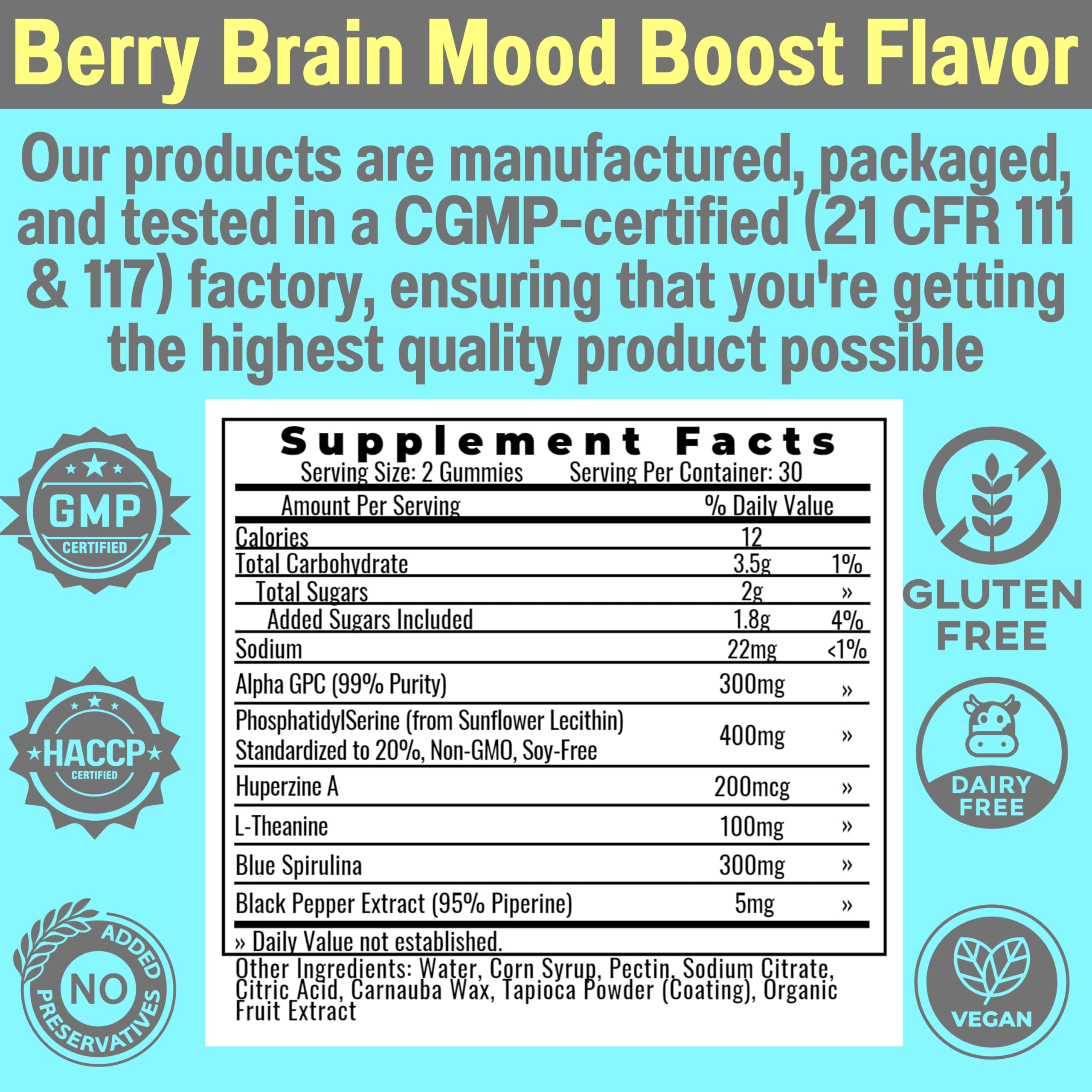 Gummies with spirulina for improved memory