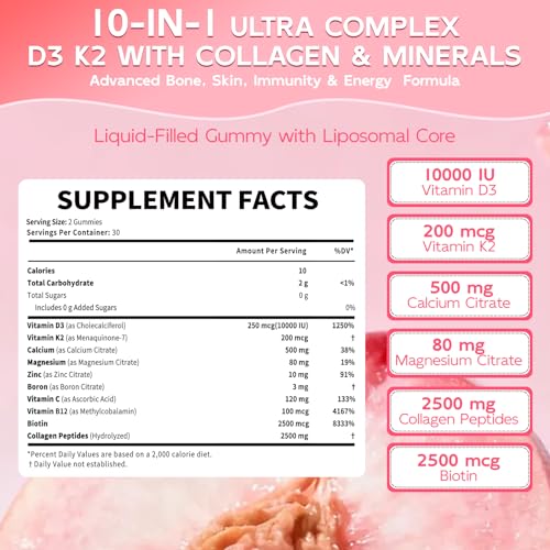 Gummies with Vitamin D3 K2 for better absorption