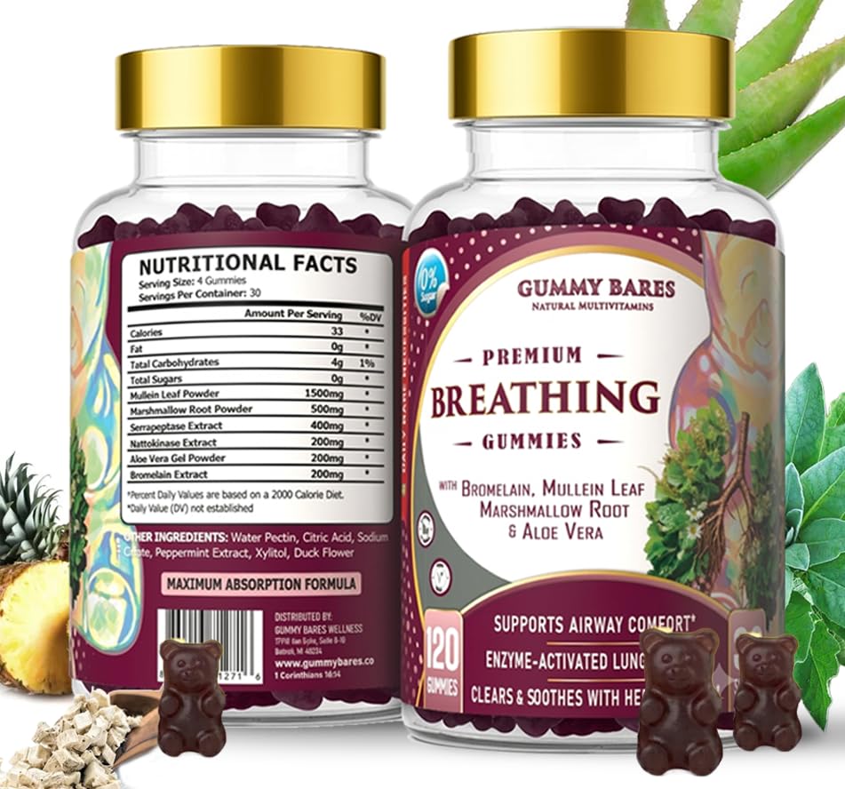 Gummy Bares Mullein gummies for respiratory health