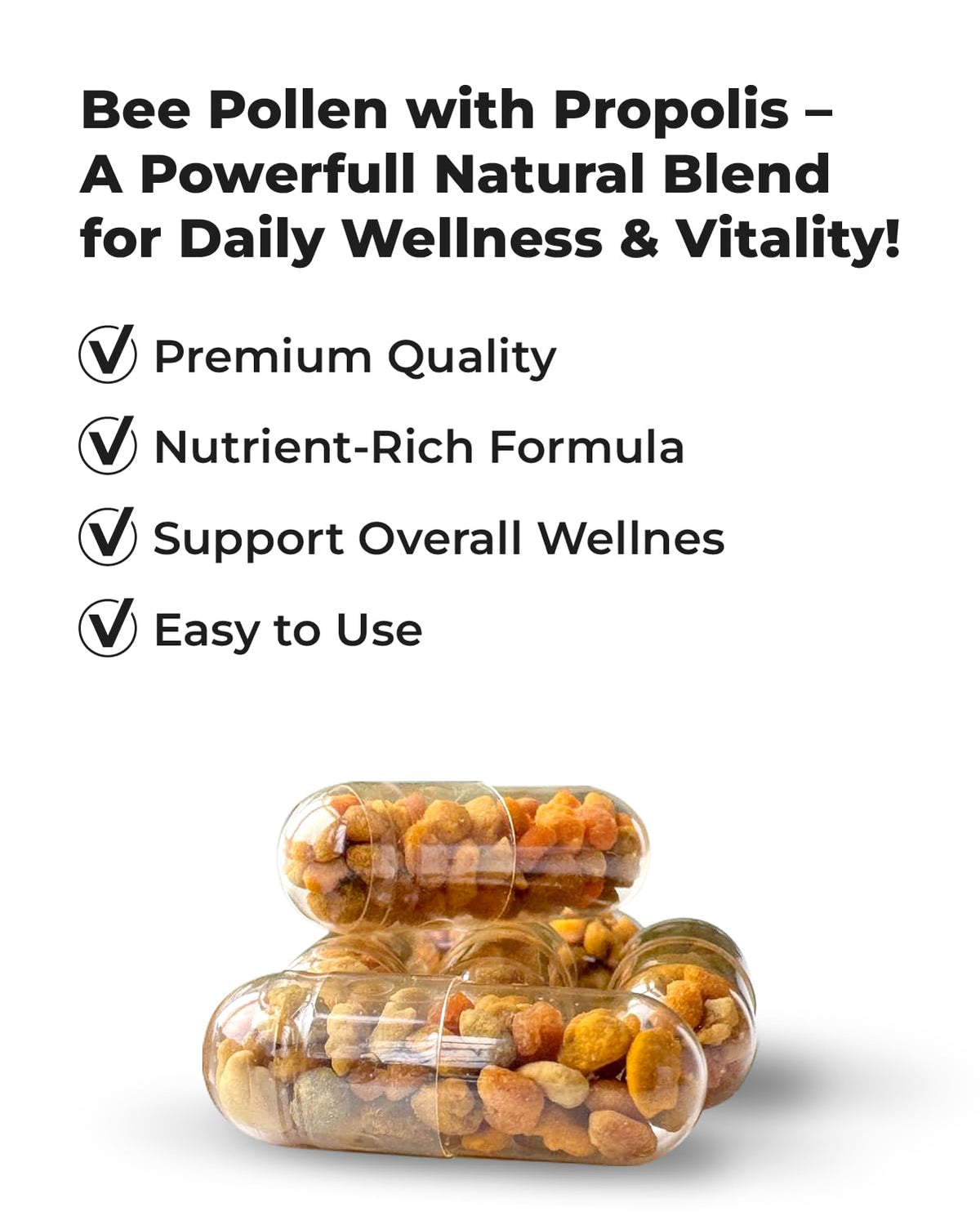 Gummy multivitamin alternative with pollen
