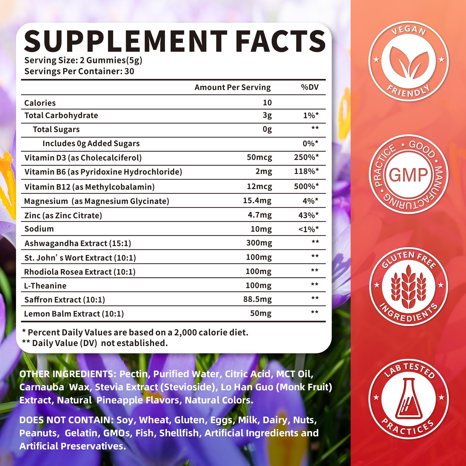 Gummy multivitamin for stress relief