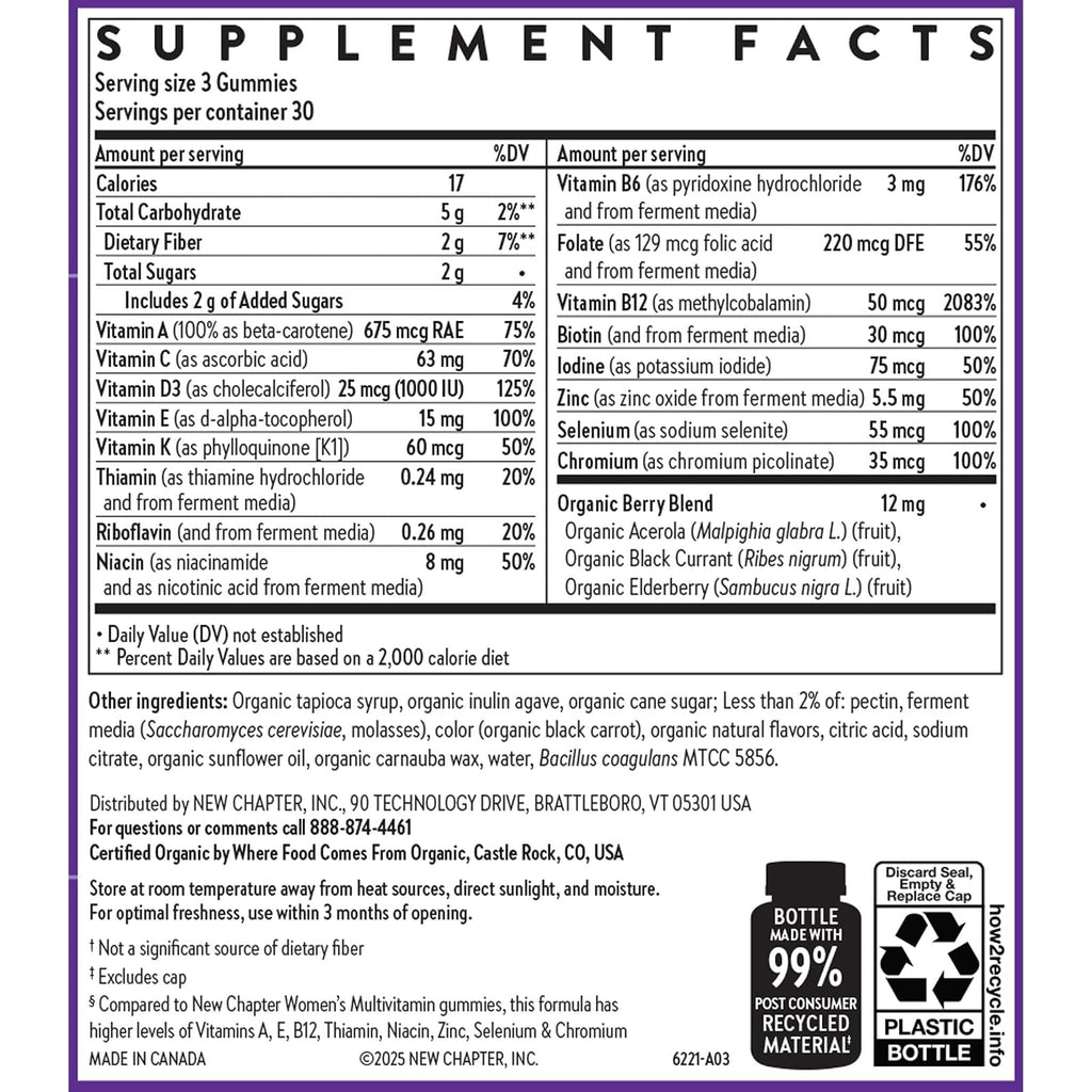 Gummy multivitamin with essential nutrients