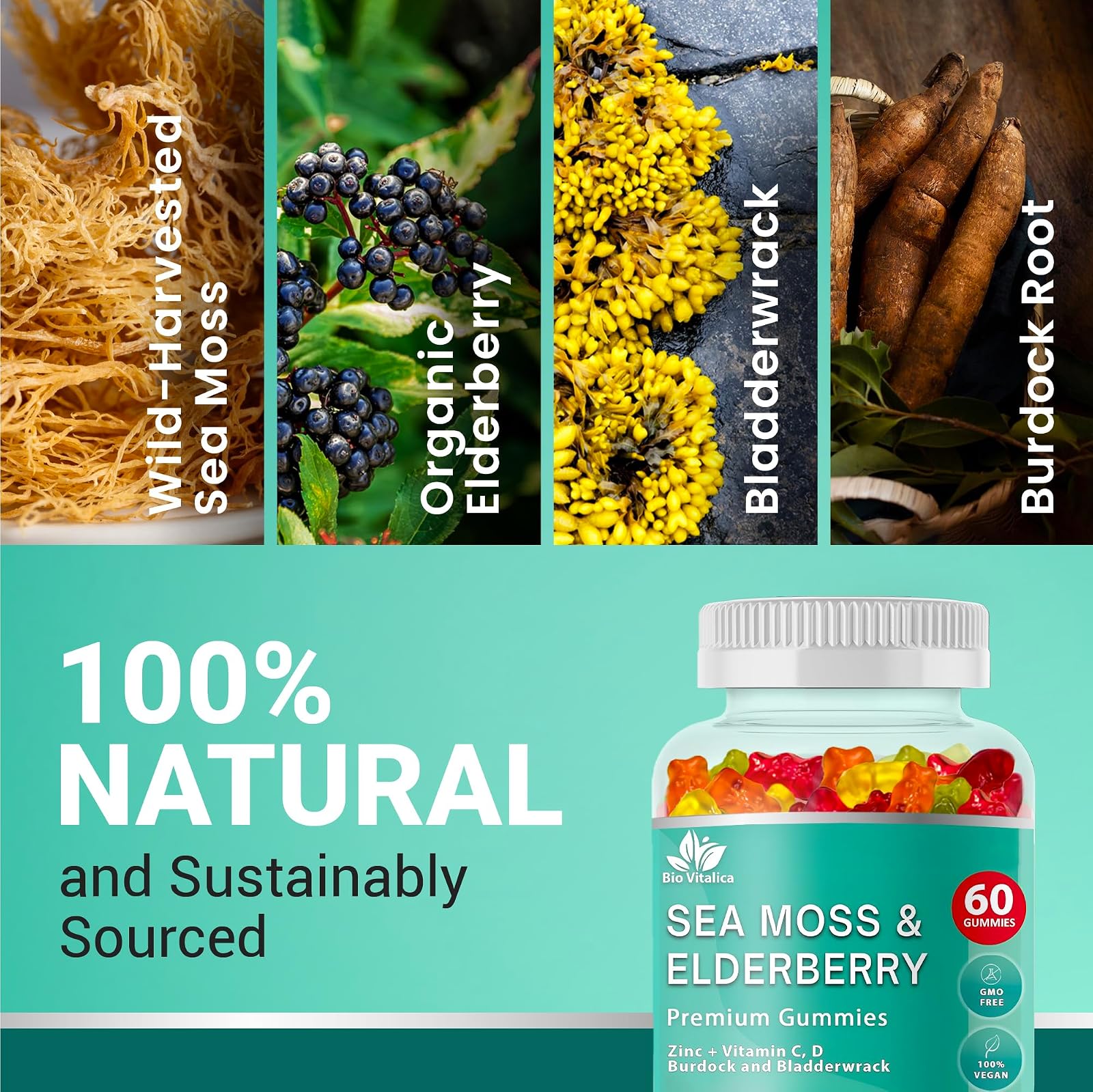 Gummy multivitamins with sea moss