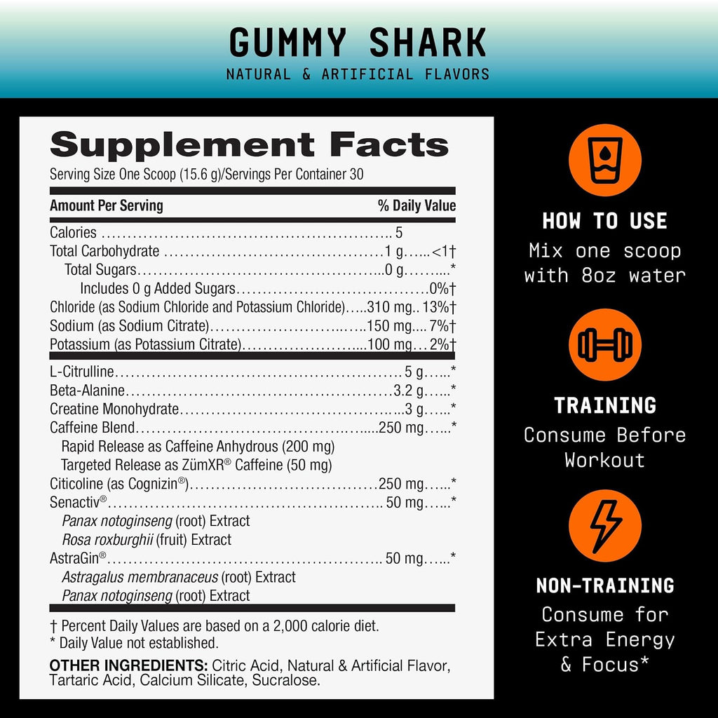 Gummy Shark flavour pre-workout