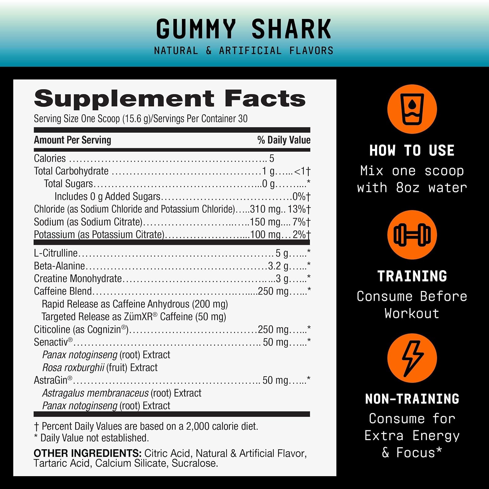 Gummy Shark flavour pre-workout