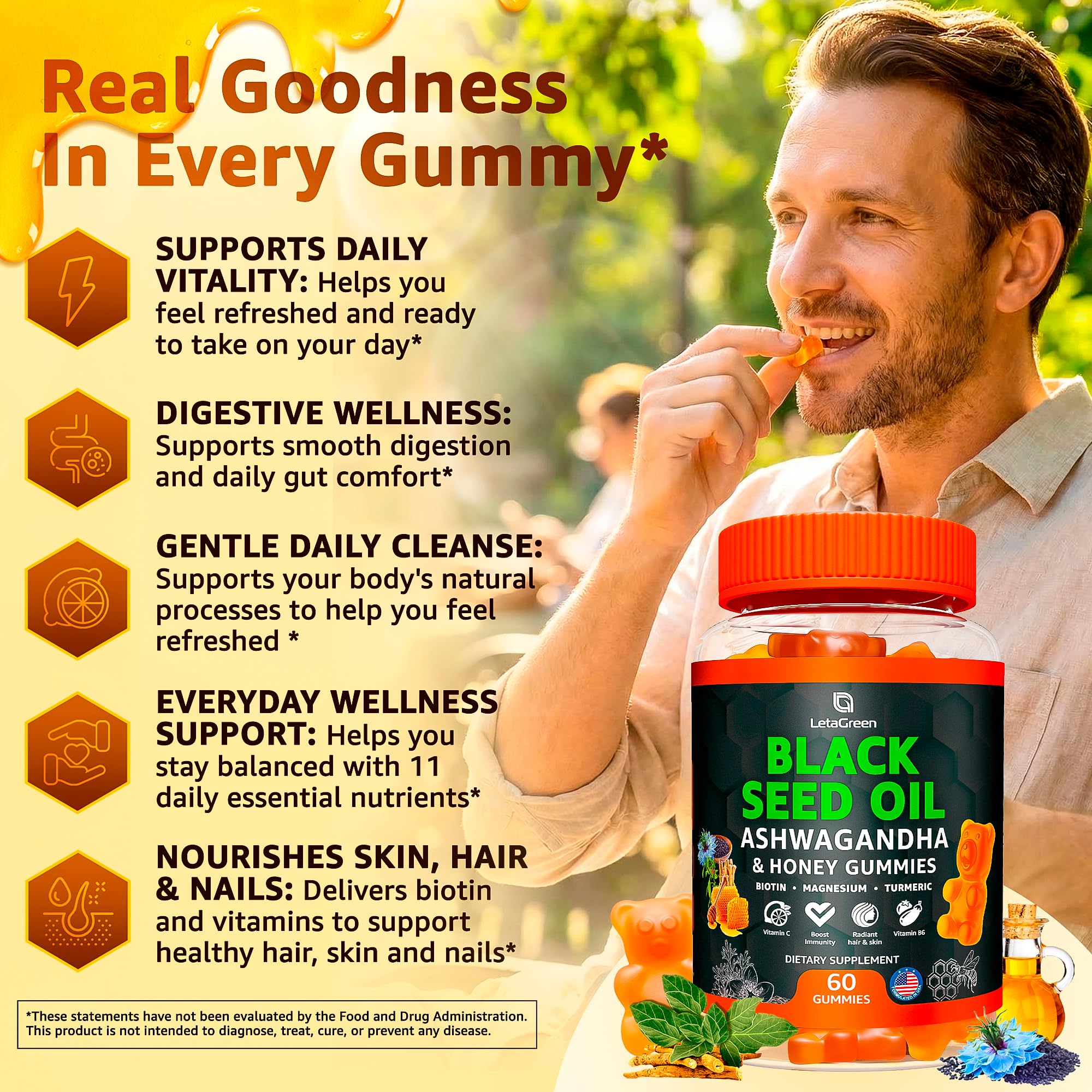 Gummy supplements with black seed oil benefits