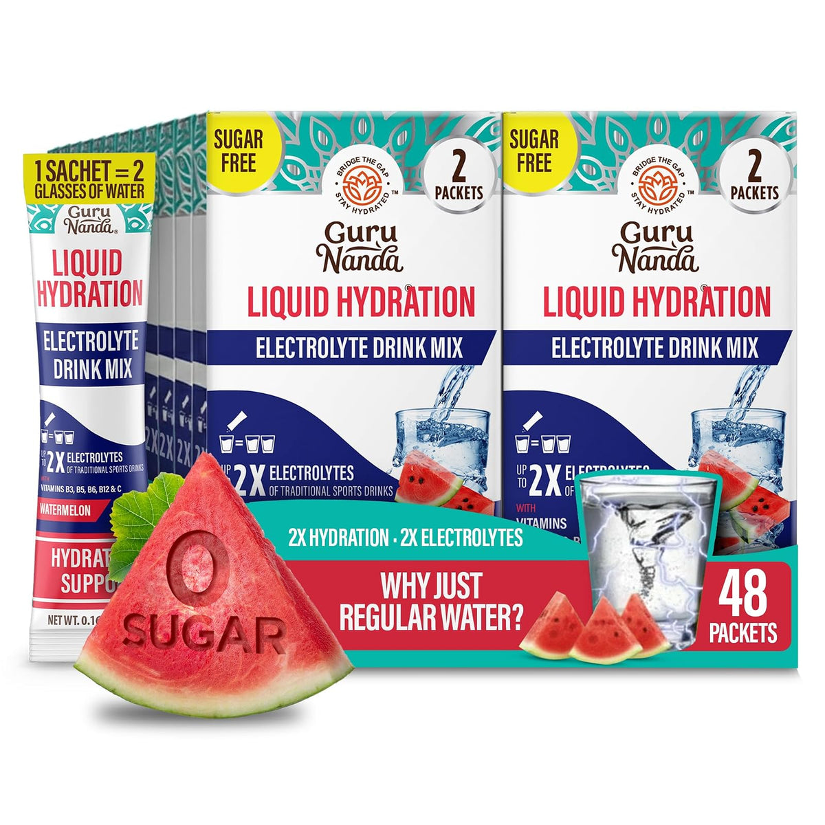GuruNanda watermelon electrolyte drink mix