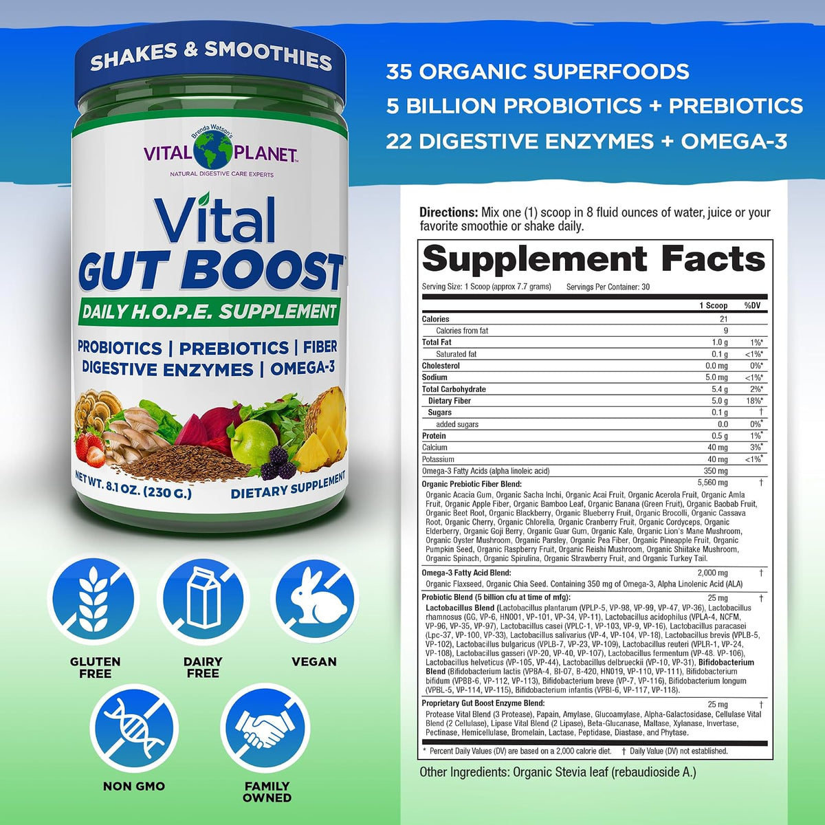Gut Boost Powder with digestive enzymes