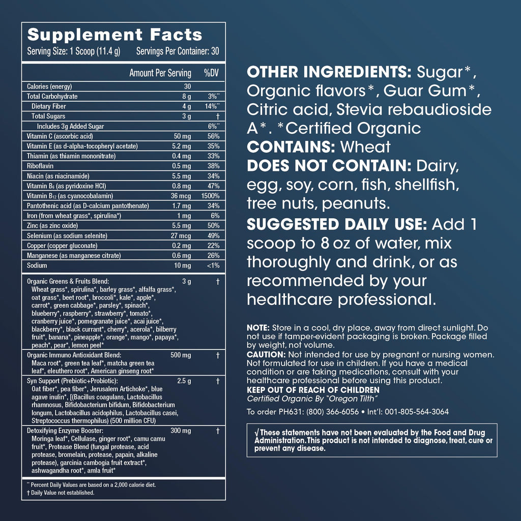 gut health support with greens powder