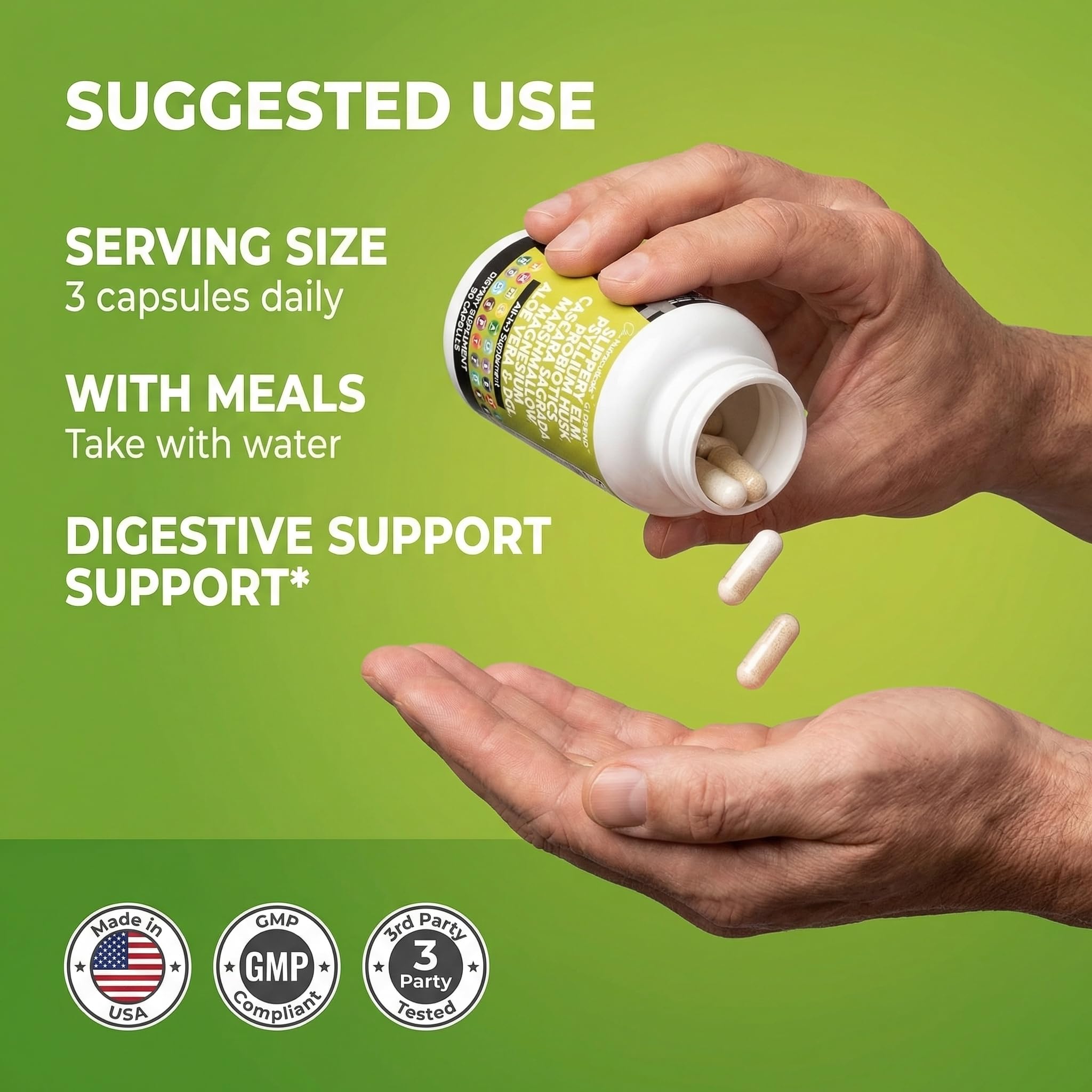 Gut health support with slippery elm