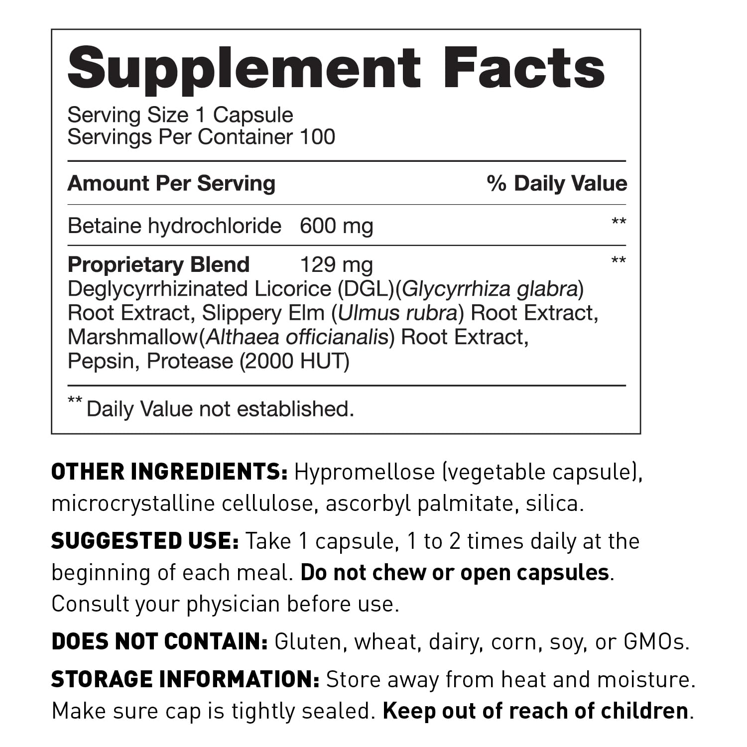 Gut Restore Betaine HCL for food sensitivity relief
