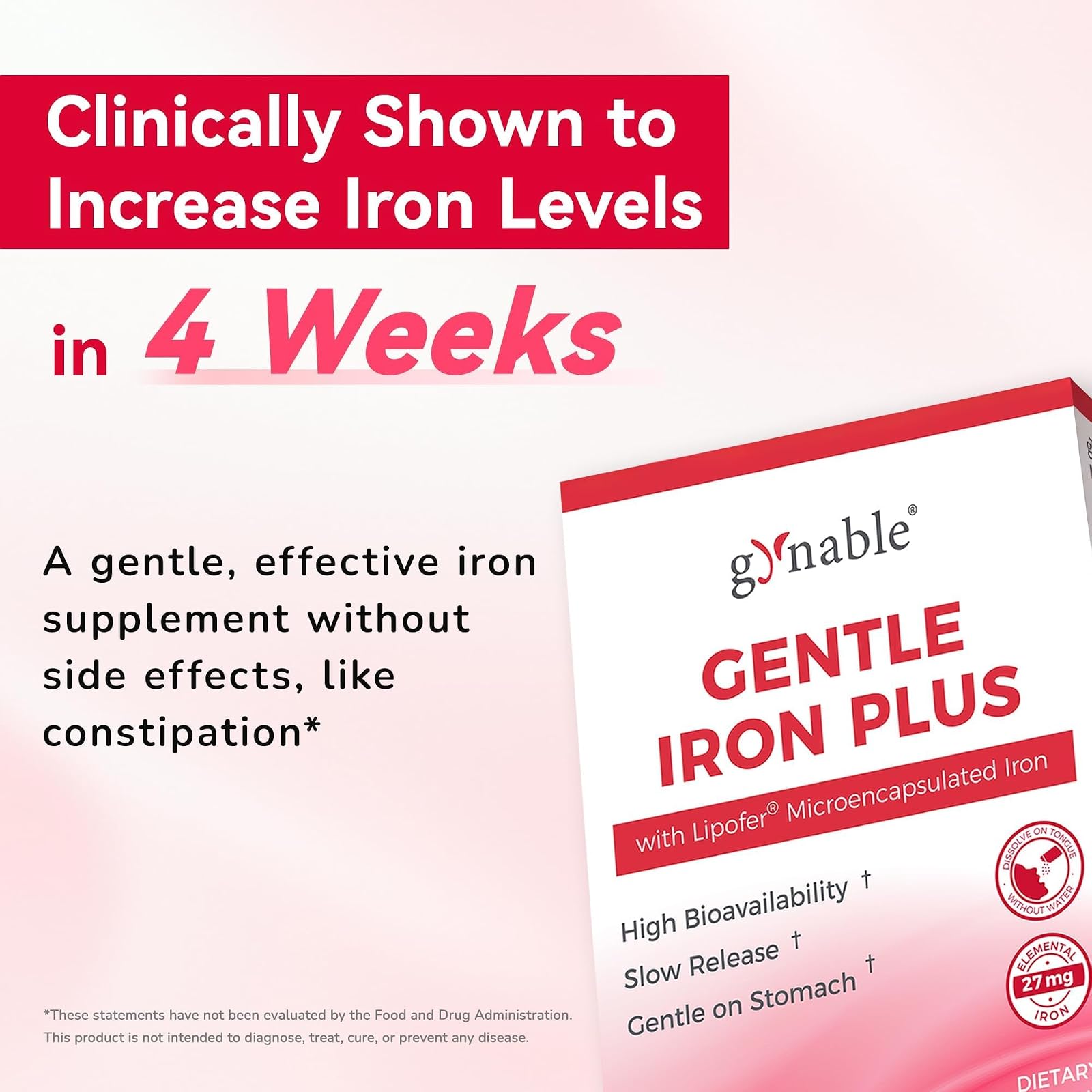 Gynable iron powder for better absorption