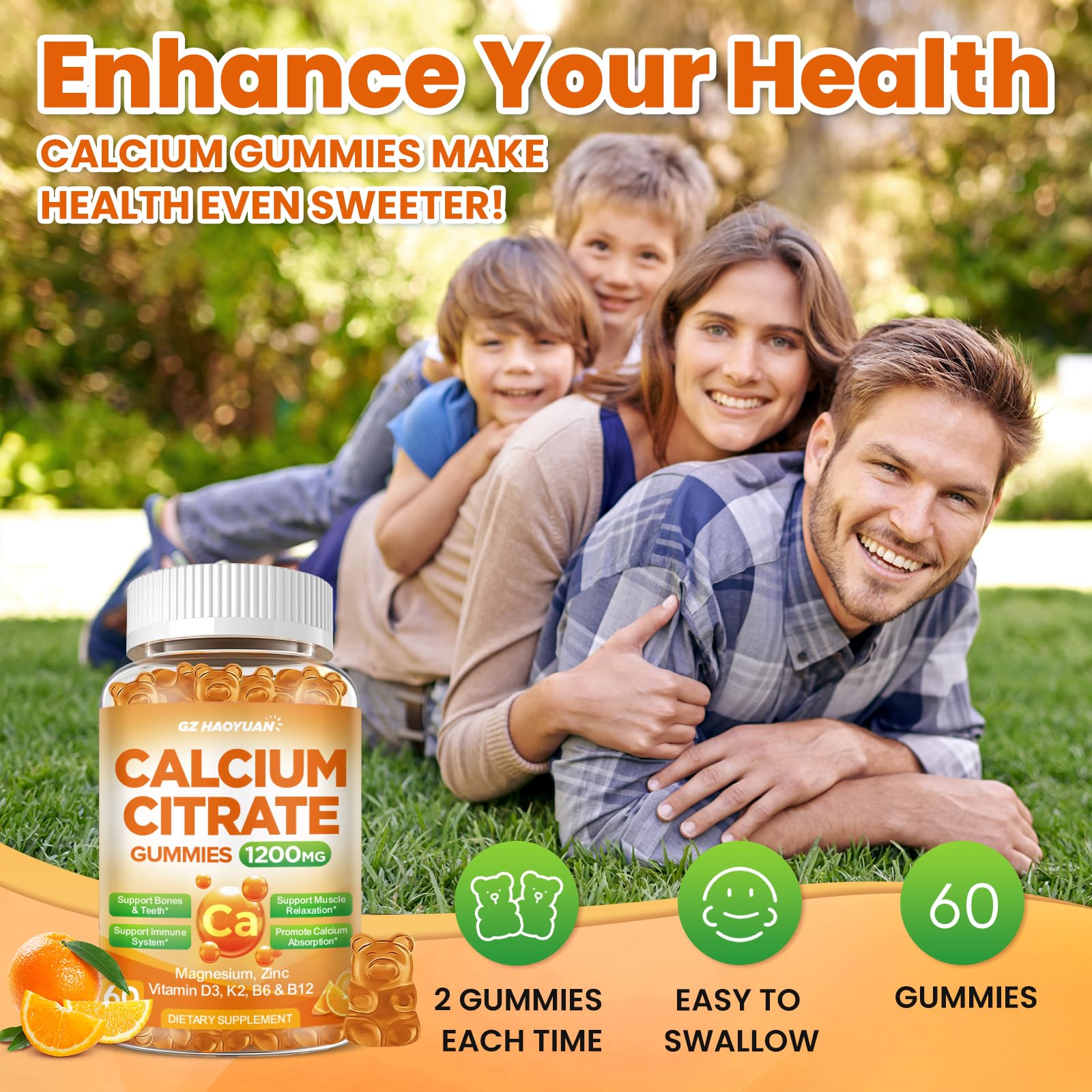 GZ HAOYUAN calcium gummies for easy absorption