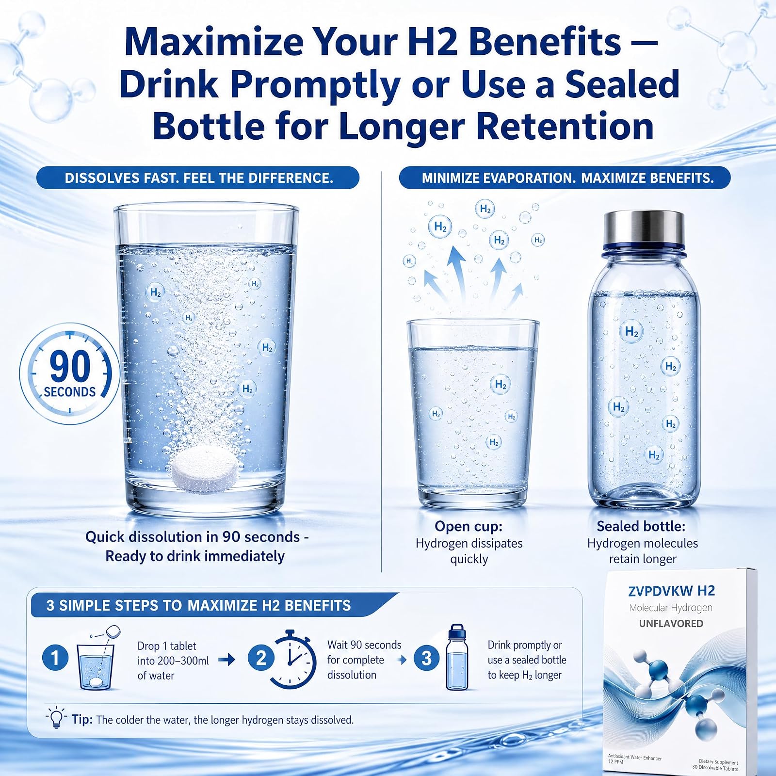 H2 molecular hydrogen for wellness