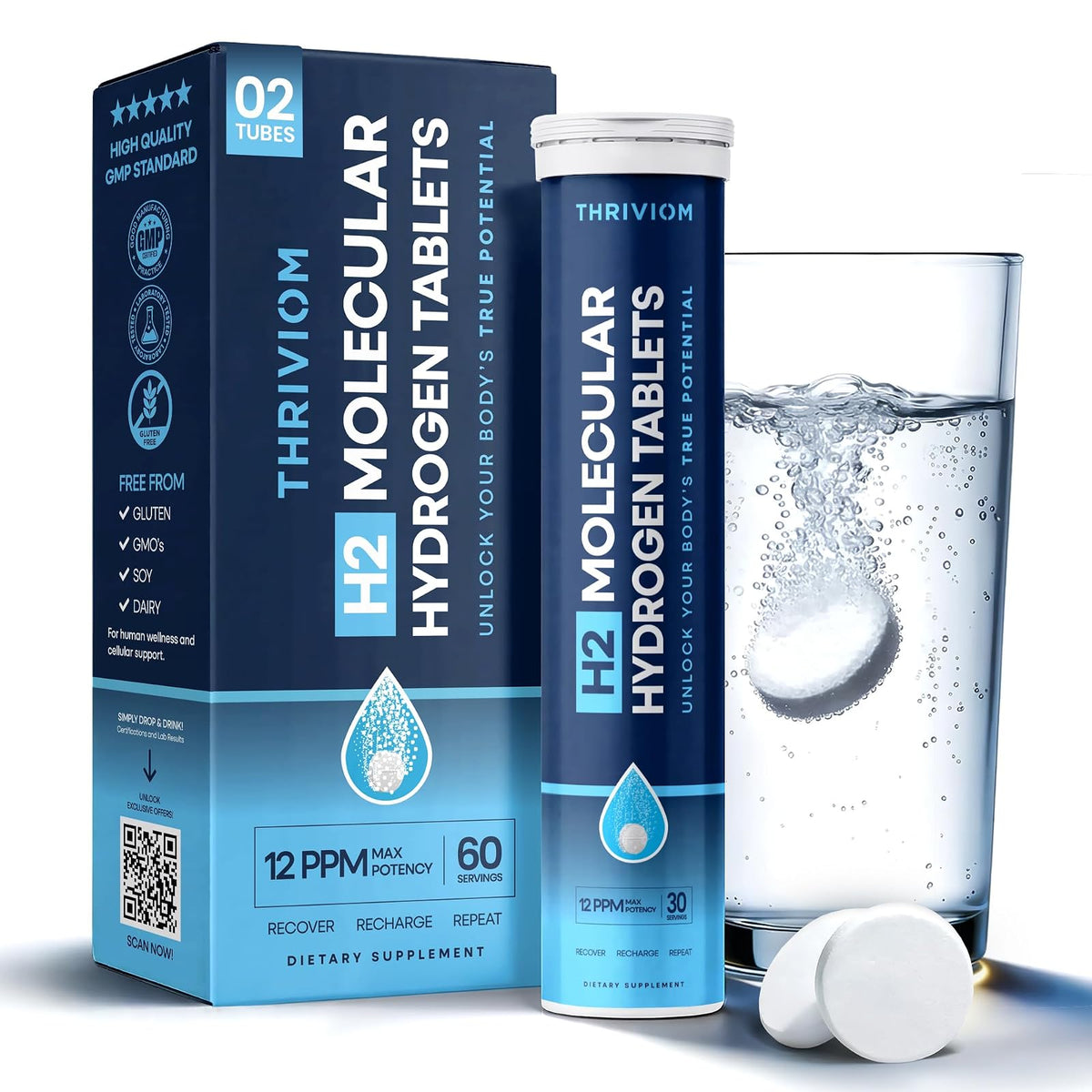 H2 molecular hydrogen water tablets